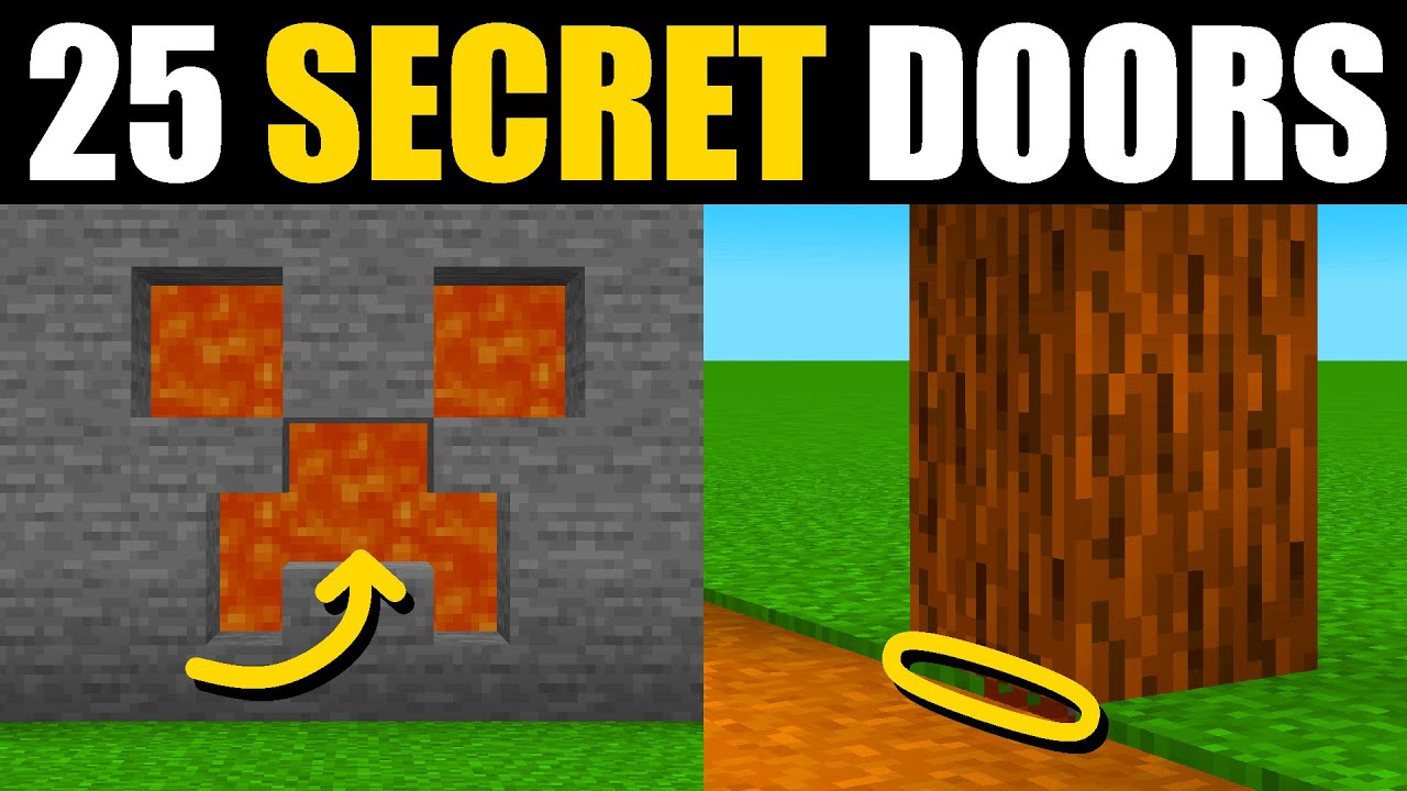 Minecraft 25 Secret Doors Youtube
