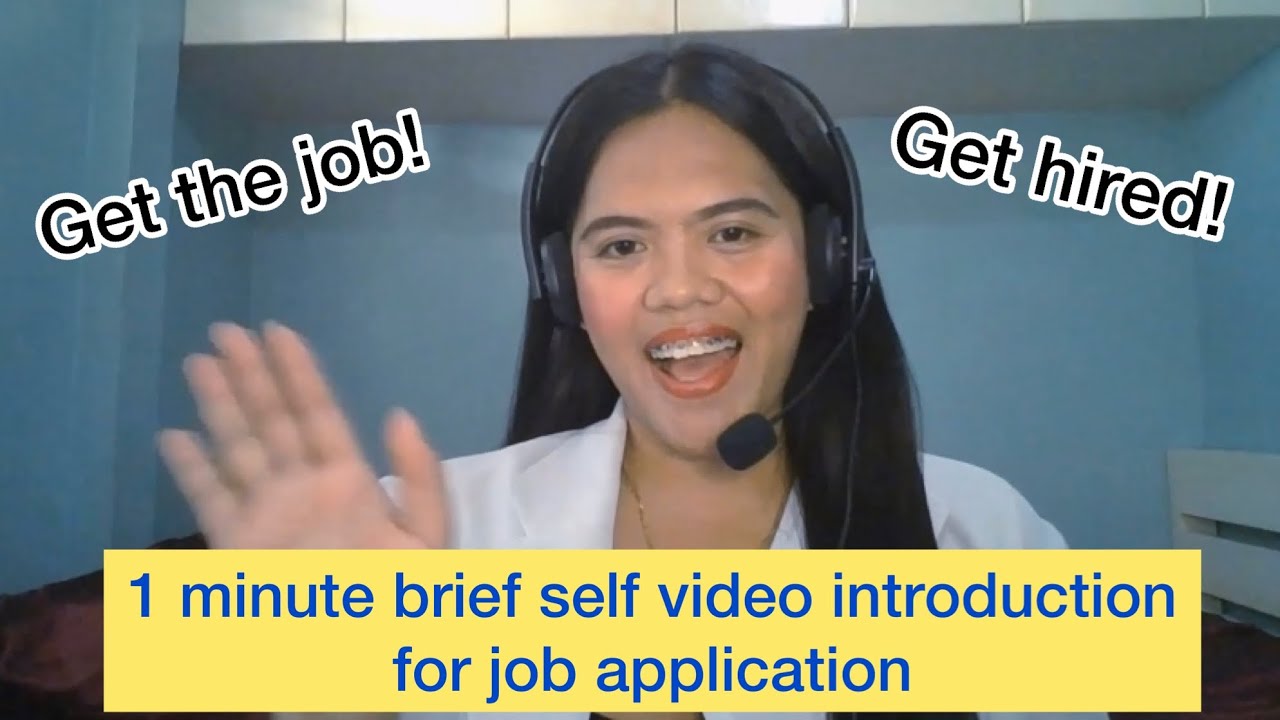 Short Self Video Introduction For Job Application Youtube