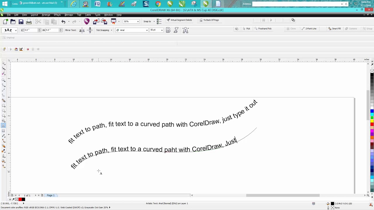 Corel Draw Tips Tricks Fit Text To Path Part 3 Youtube