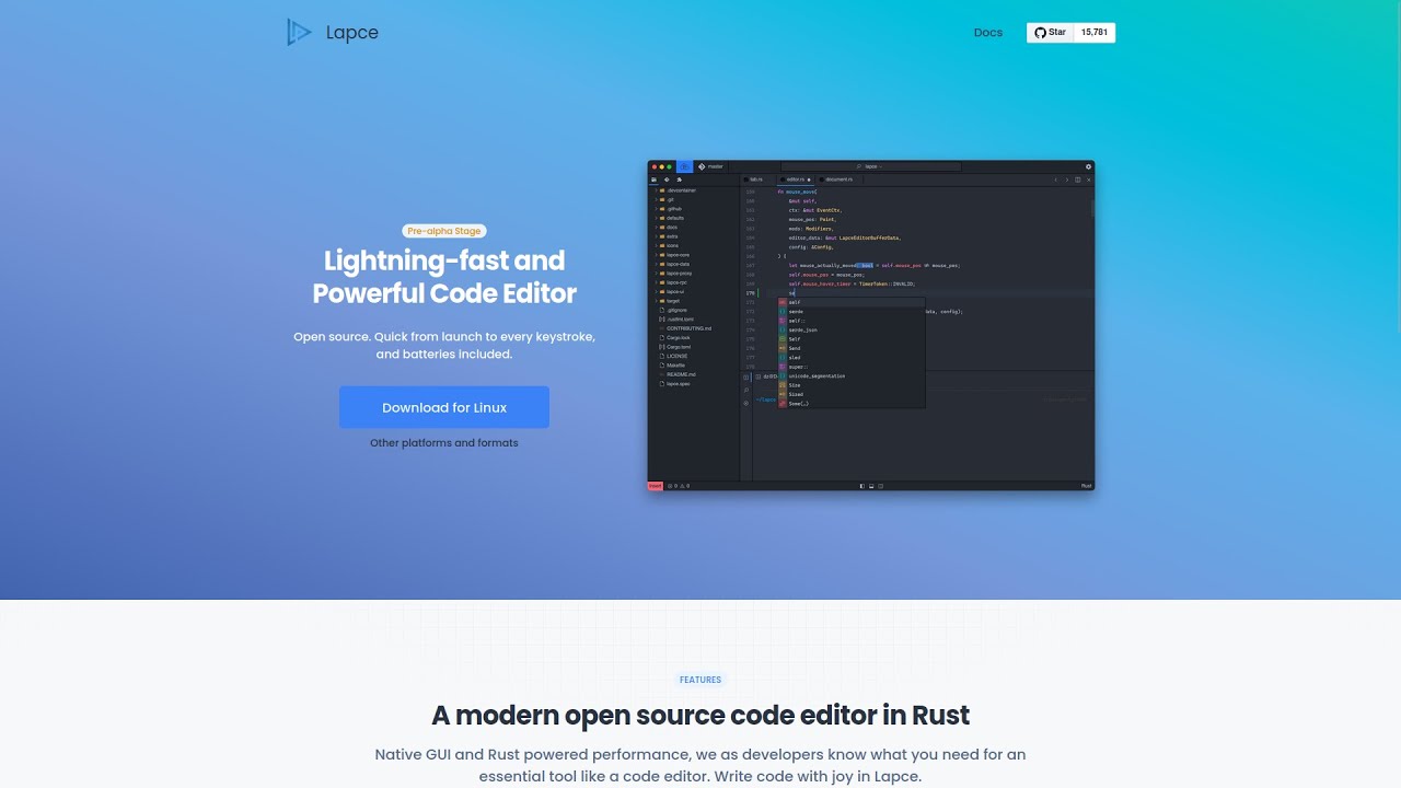 Lapce A New Code Editor Being Made In Rust Youtube