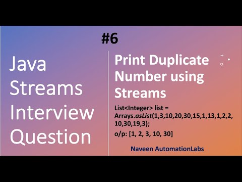 Java Streams Interview Question 06 Print Duplicate Numbers Using