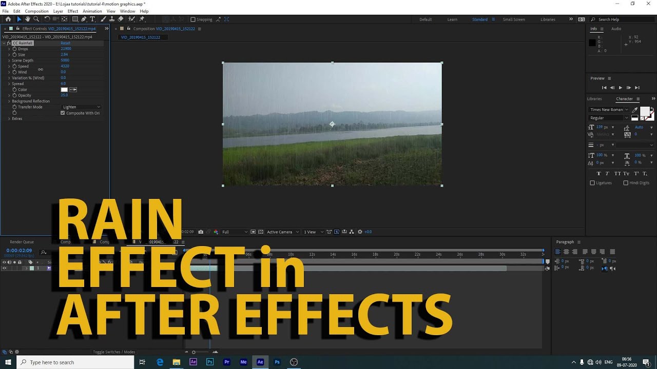 ёяжхhow To Create Rain Adobe After Effects ёясй After Effects Rain Tutorial