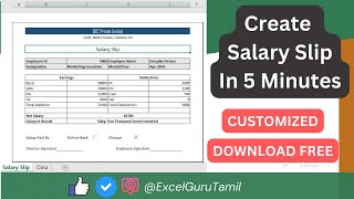 Make A Salary Slip In Excel Automatic Salary Pay Slip In 5 Minutes Mp3