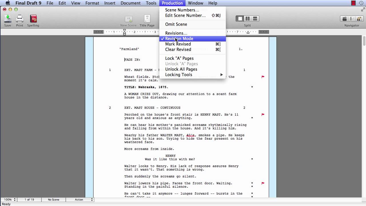 Final Draft 9 For Mac How To Use Revision Marks Youtube
