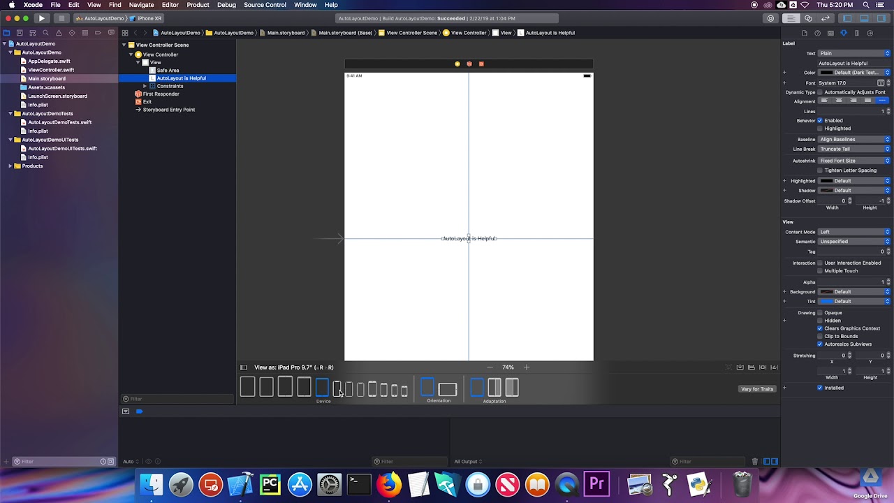 Autolayout In Xcode Youtube