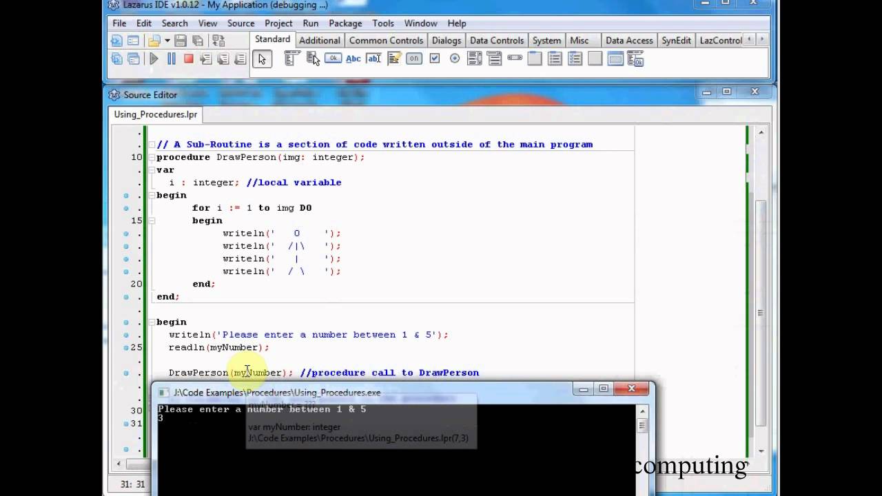 Introduction To Pascal Procedures Youtube