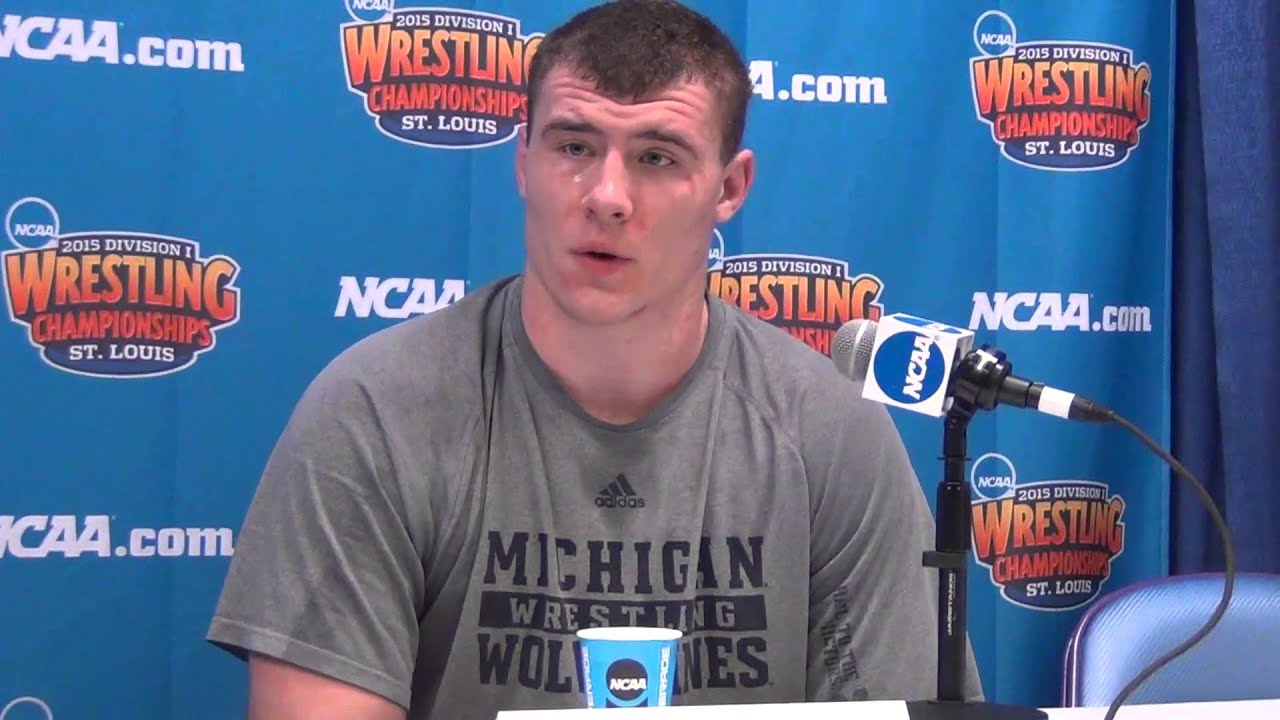 Adam Coon Michigan After 285 Semis Win At 2015 Ncaas Youtube