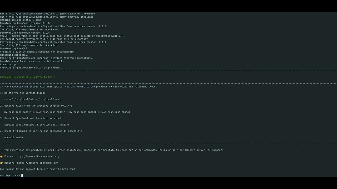 Updating Openpanel From The Terminal Youtube