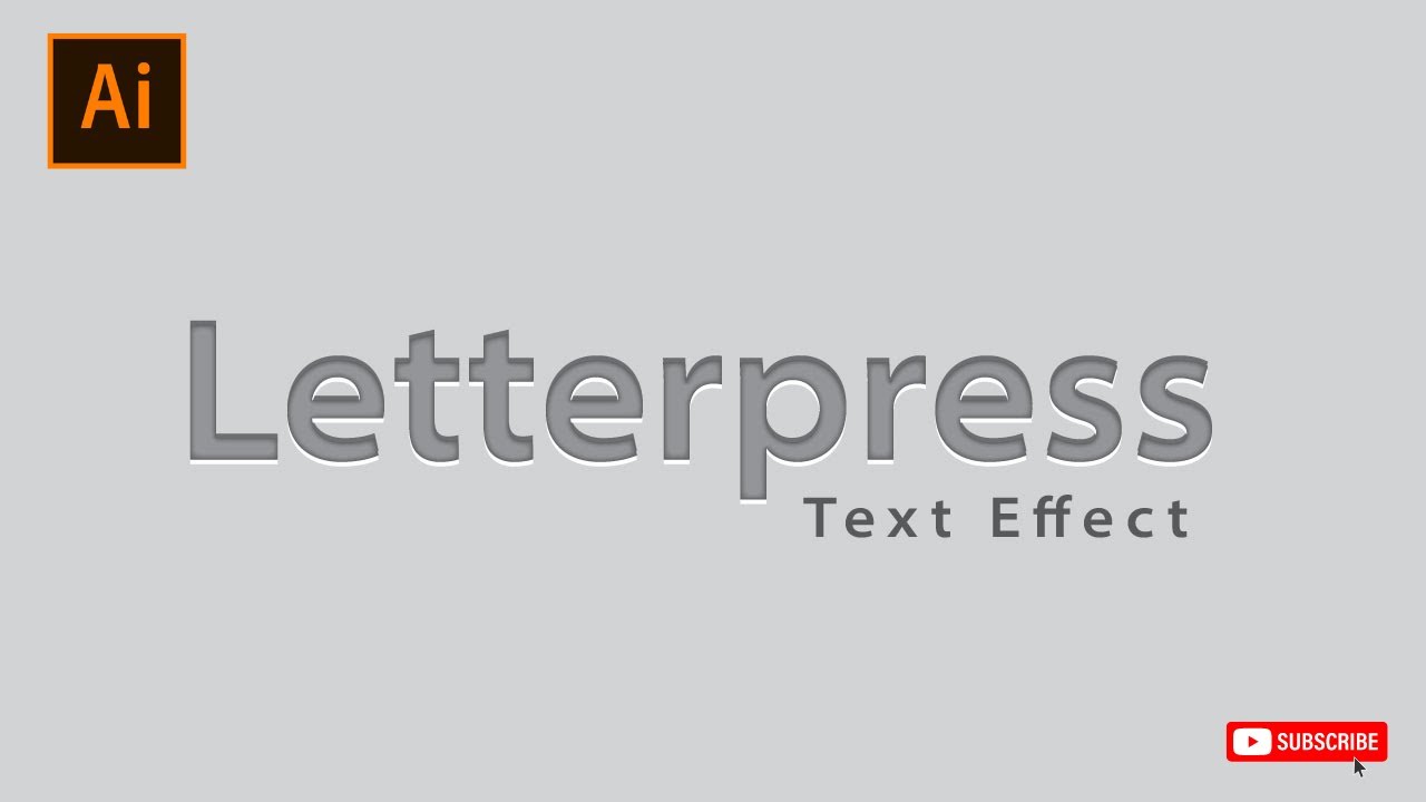 How To Make Editable Letterpress Text Effect In Adobe Illustrator Youtube