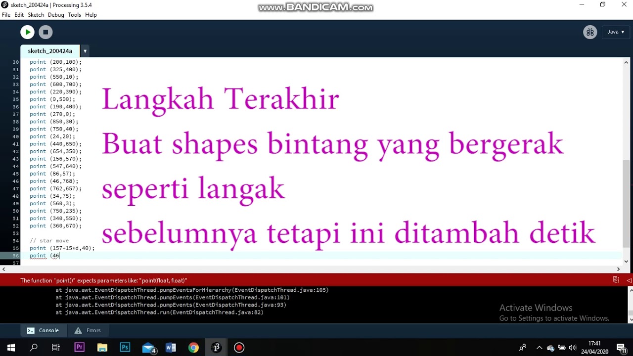 Penjelasan Coding Processing Youtube