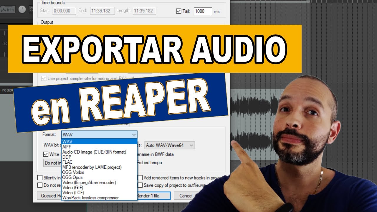 Cómo Exportar Audio En Reaper Cómo Renderizar Audio En Reaper Youtube