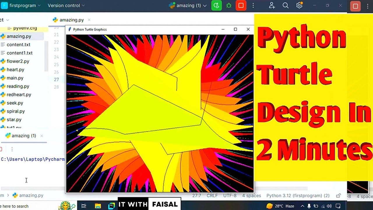 How To Draw Amazing Python Turtle Graphics Design Python Coding Art