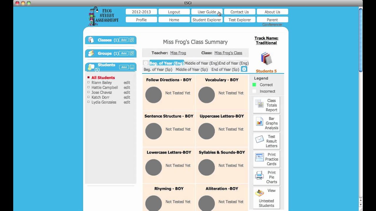 Frog Street Assessment Navigation Menu Youtube