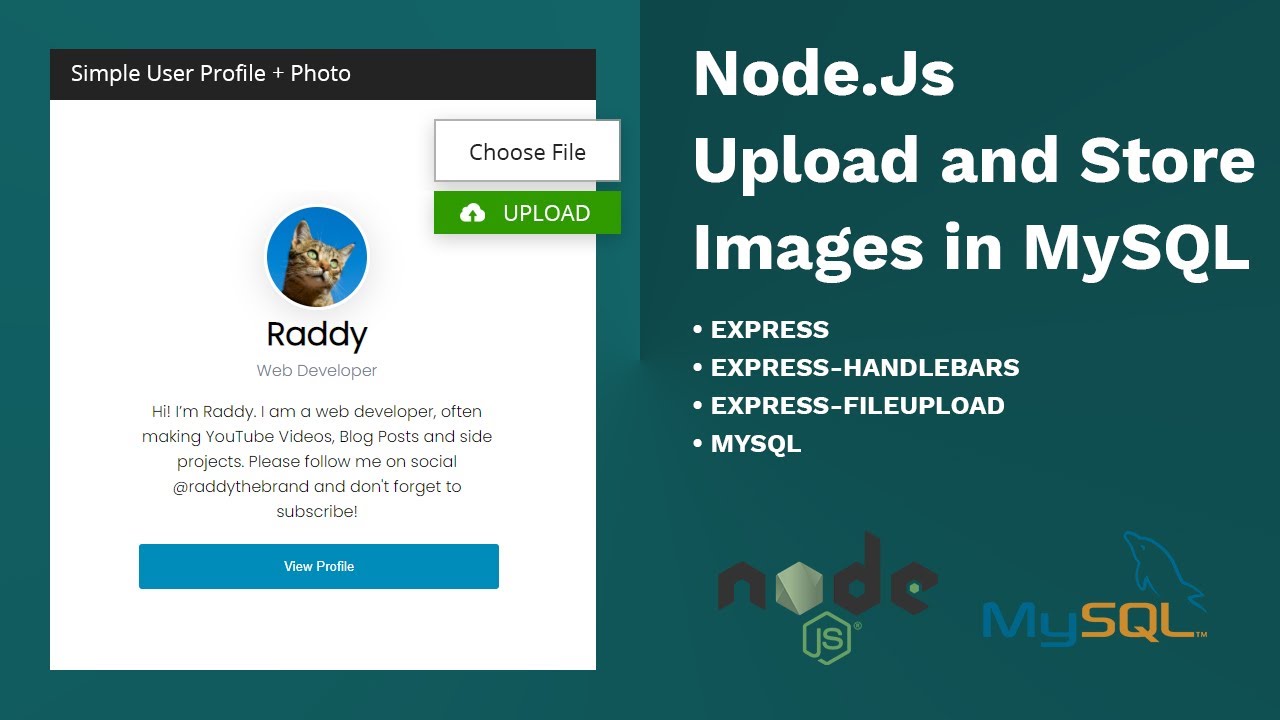 Upload And Store Images In Mysql Using Node Js Express Express