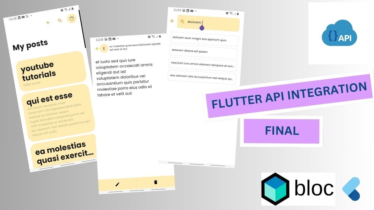 Flutter Api Integration Tutorial Final Part Code On Github Youtube