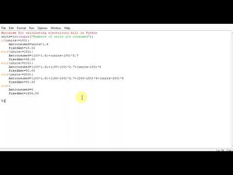 Program For Calculating Electricity Bill In Python Youtube