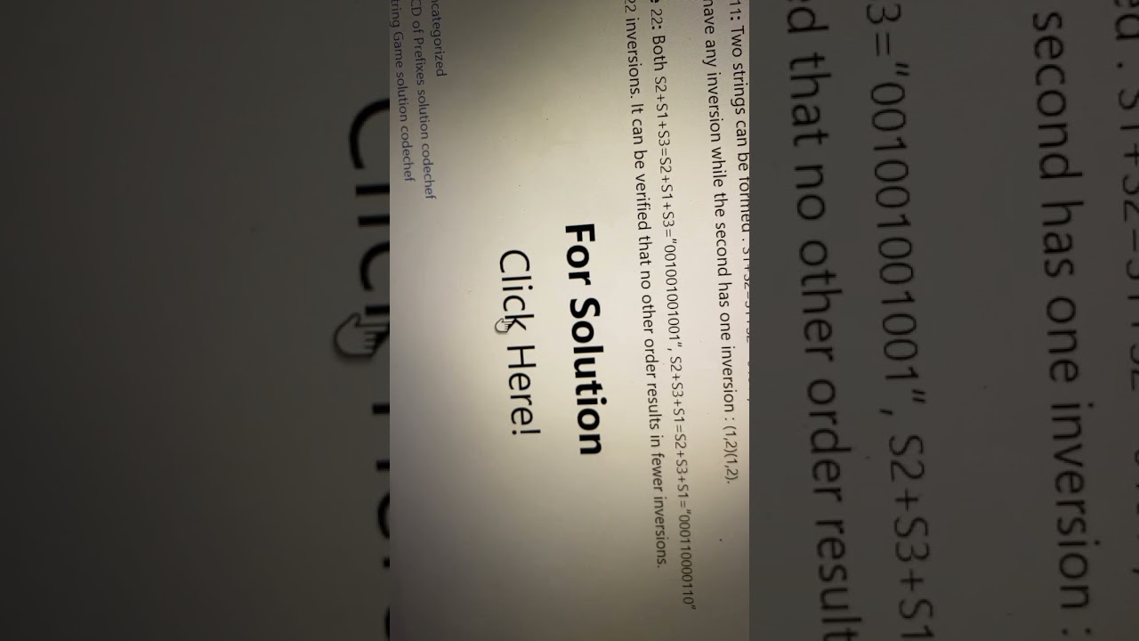 Binary Inversion Solution Codechef Youtube