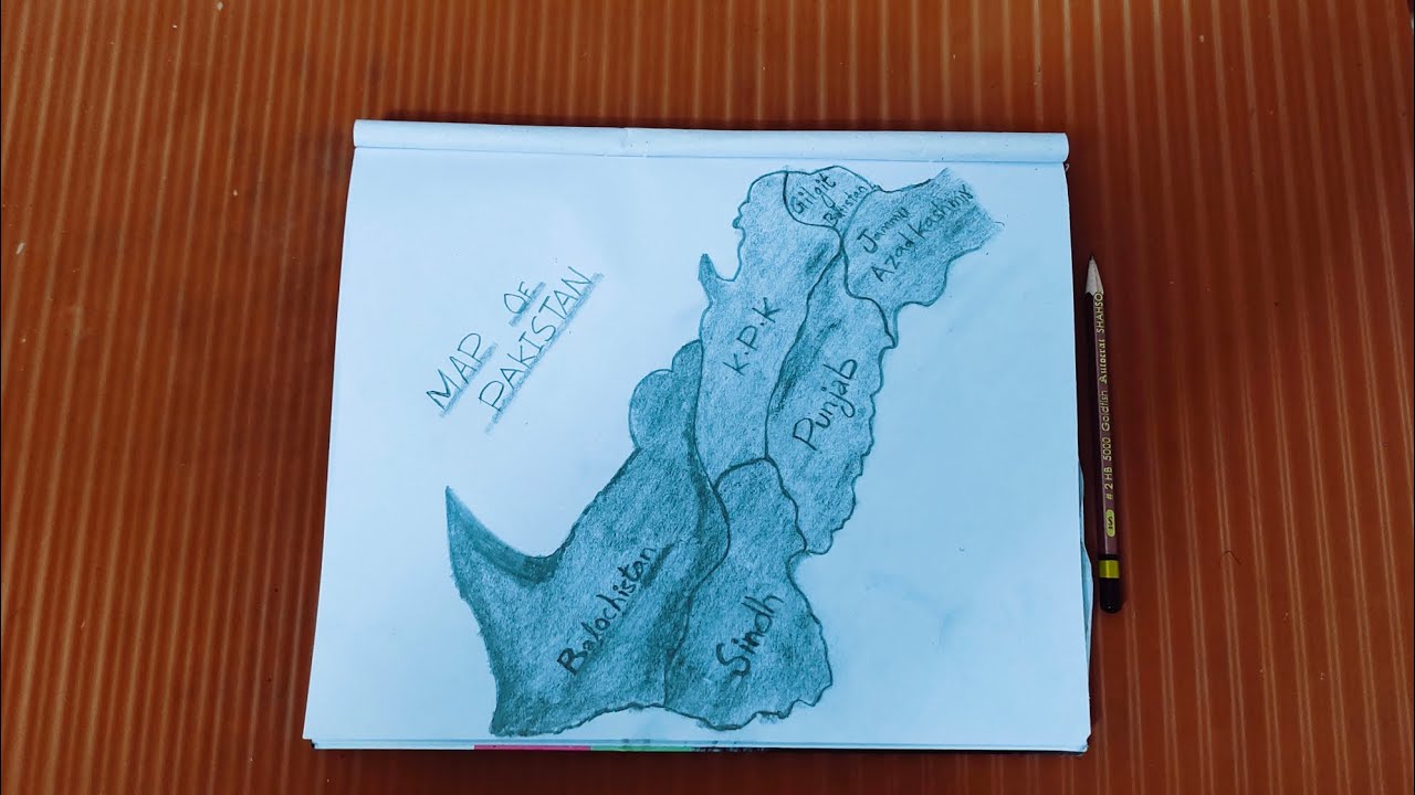 Easy Trick To Draw The Map Of Pakistan Pakistan Map Drawing Easy Step ...