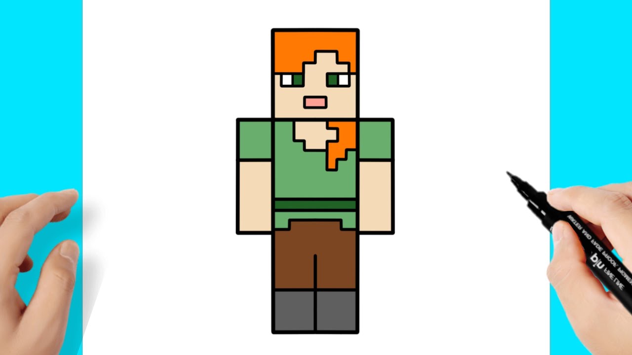 Como Dibujar A Alex De Minecraft Youtube