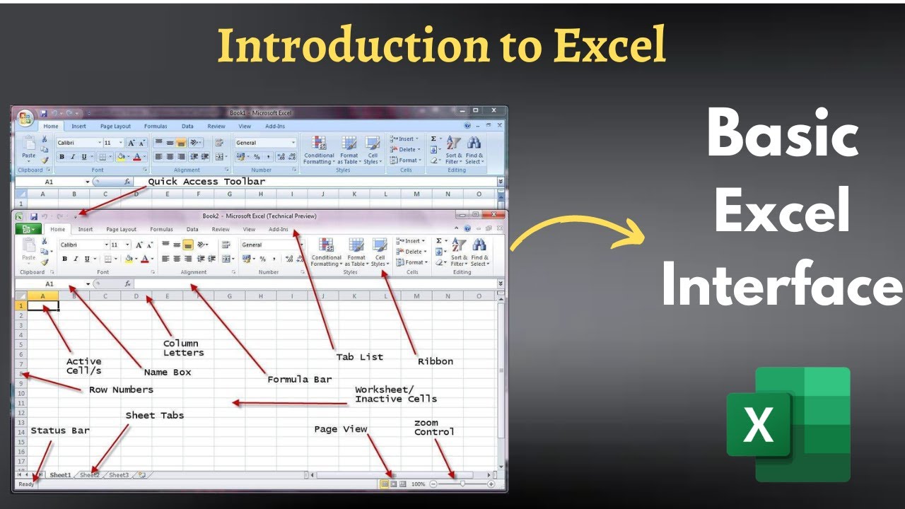 Introduction To Excel Exploring Excel Basic Interface Youtube