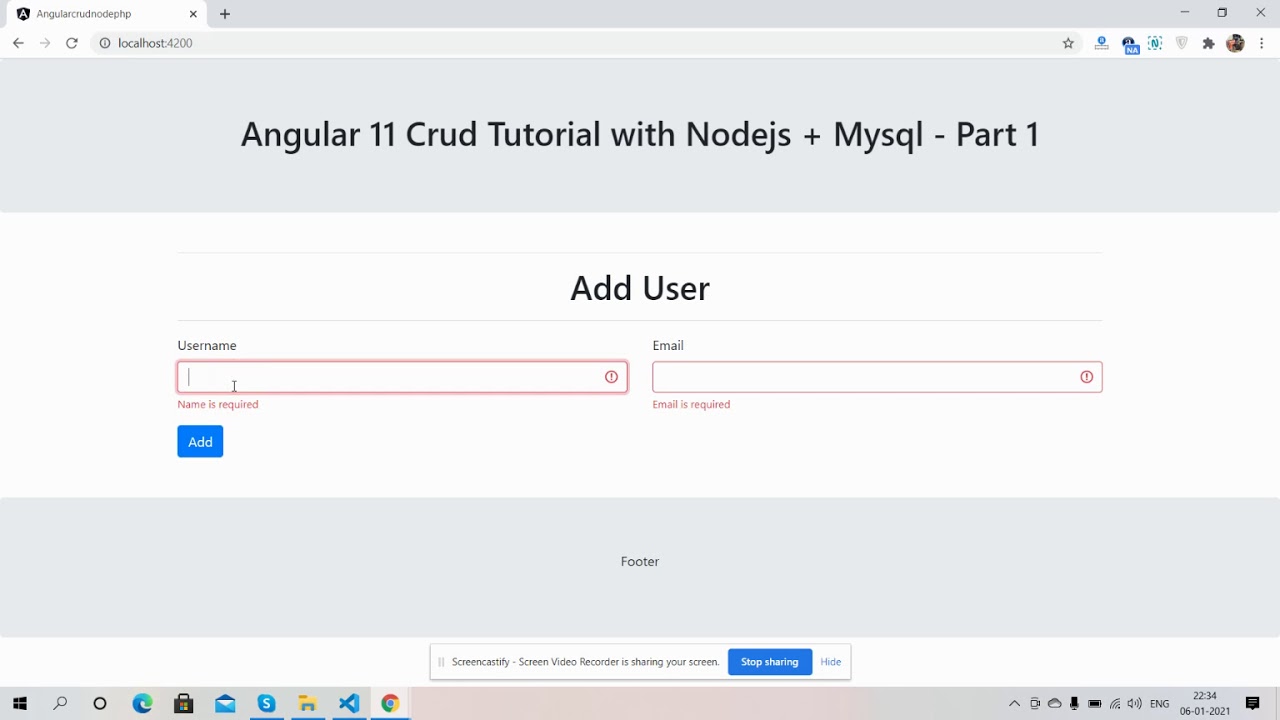 Angular 11 Crud Tutorial With Nodejs And Mysql Part 1 Youtube