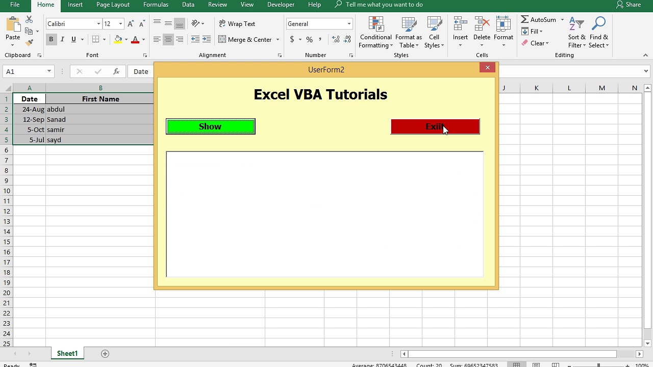 Listbox Add Item Vba Excel Youtube