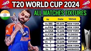 T20 World Cup 2024 India Match Schedule India T20 World Cup Schedule ...