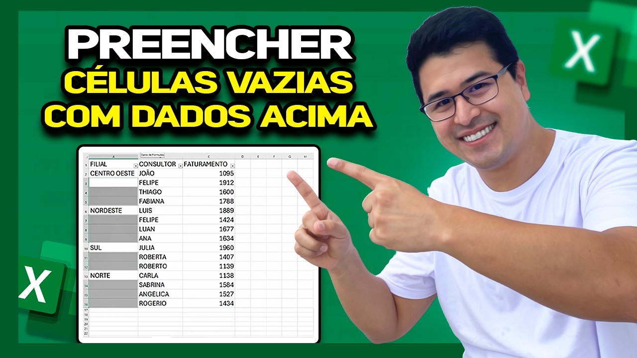 Preencher Células Vazias Com Dados Acima No Excel Youtube