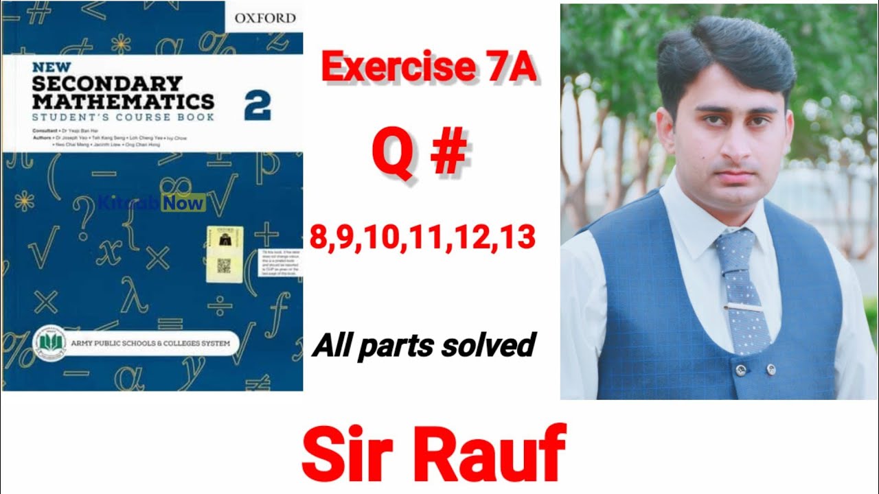 Exercise 7a Question 8 9 10 11 12 13 Aps Math Class 7th New