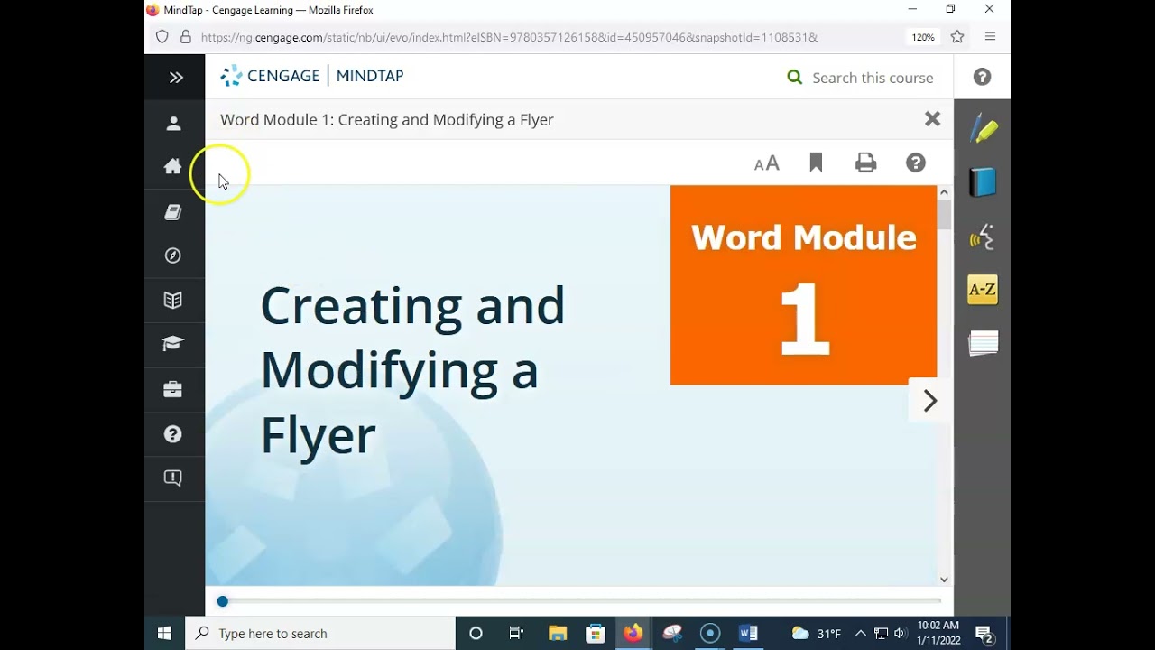 Cs110 Word Module 1 Textbook Project Youtube