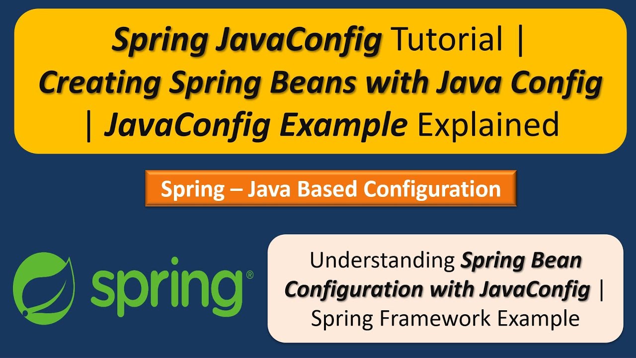 Spring Javaconfig Tutorial Creating Spring Beans With Java Config