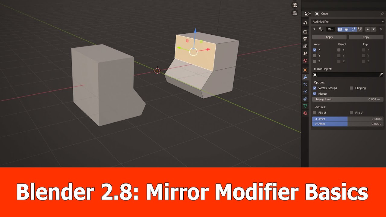 Blender 2 8 Mirror Modifier Beginner Tutorial Youtube