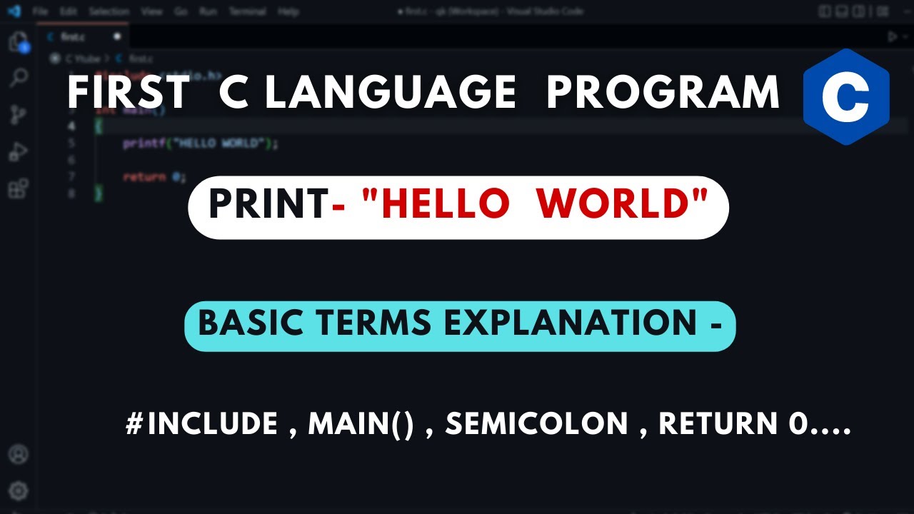 First C Language Program Hello World Program In C C Tutorials Youtube