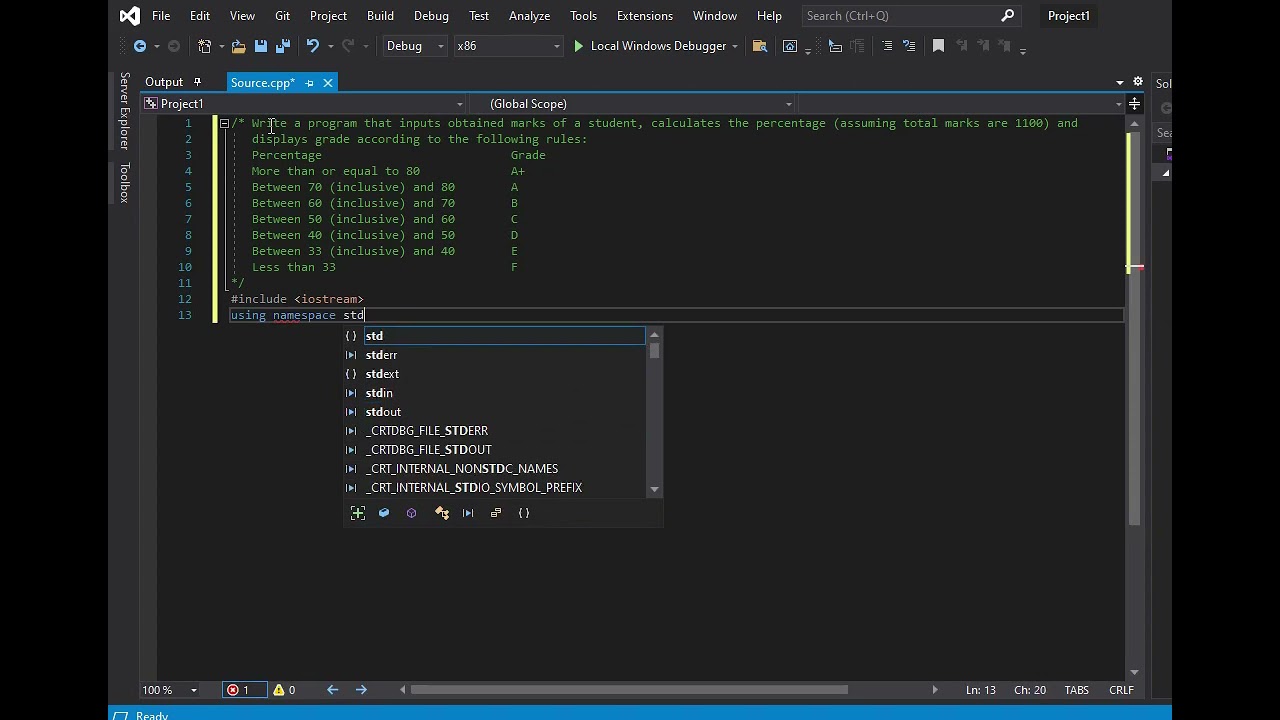 C Program That Inputs Marks Calculate Percentage And Displays Grade