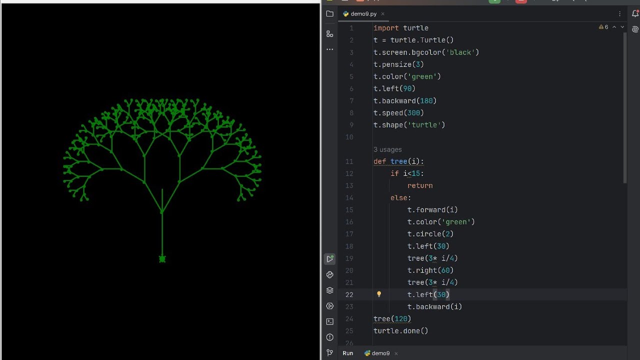 How To Draw Fractal Tree Using Python S Turtle Module Youtube