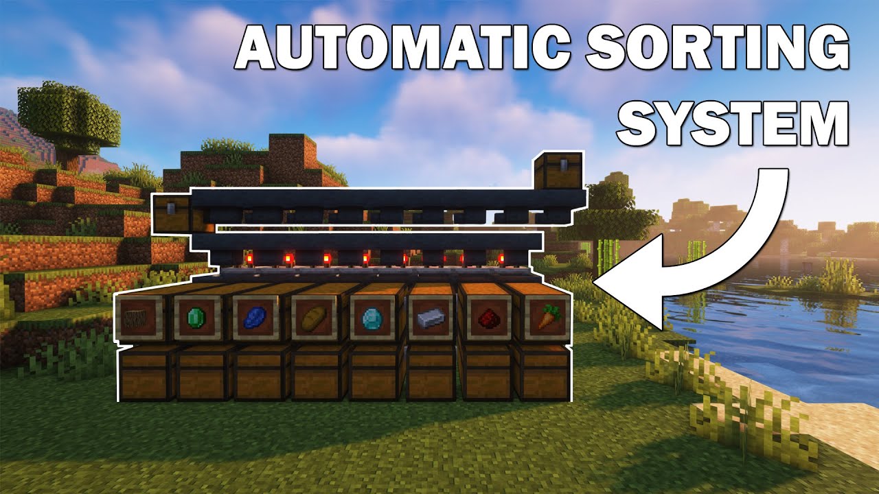 Minecraft Easy Automatic Sorting System 1 20 Tutorial Youtube