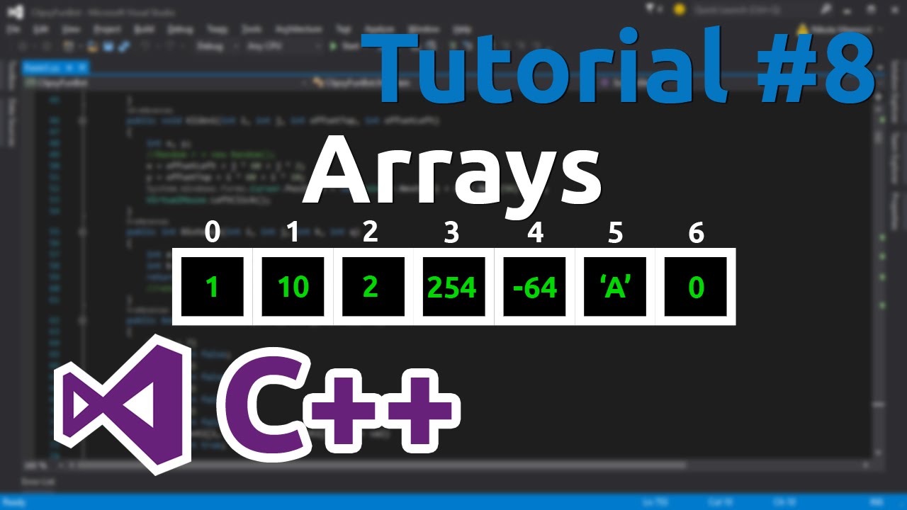C Tutorial 8 Arrays Youtube