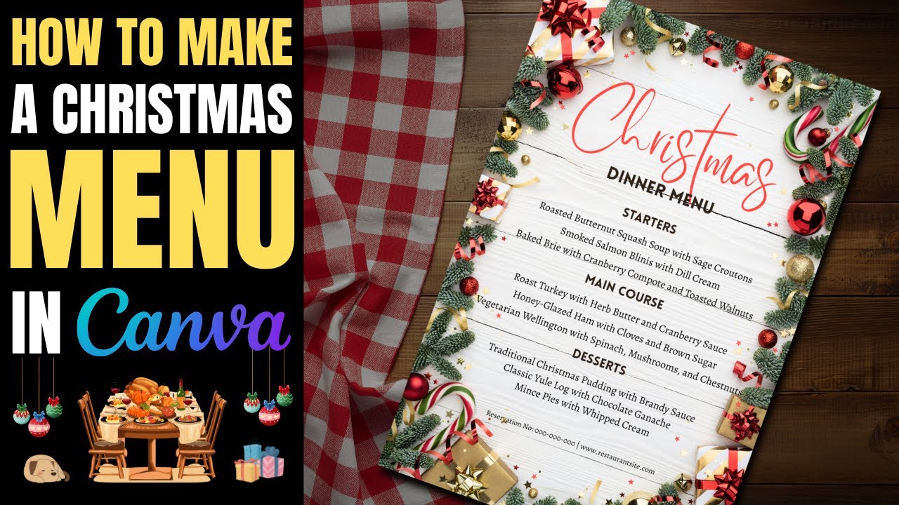 How To Make A Christmas Menu In Canva Youtube