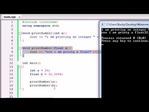 Buckys C Programming Tutorials 30 Function Overloading Youtube