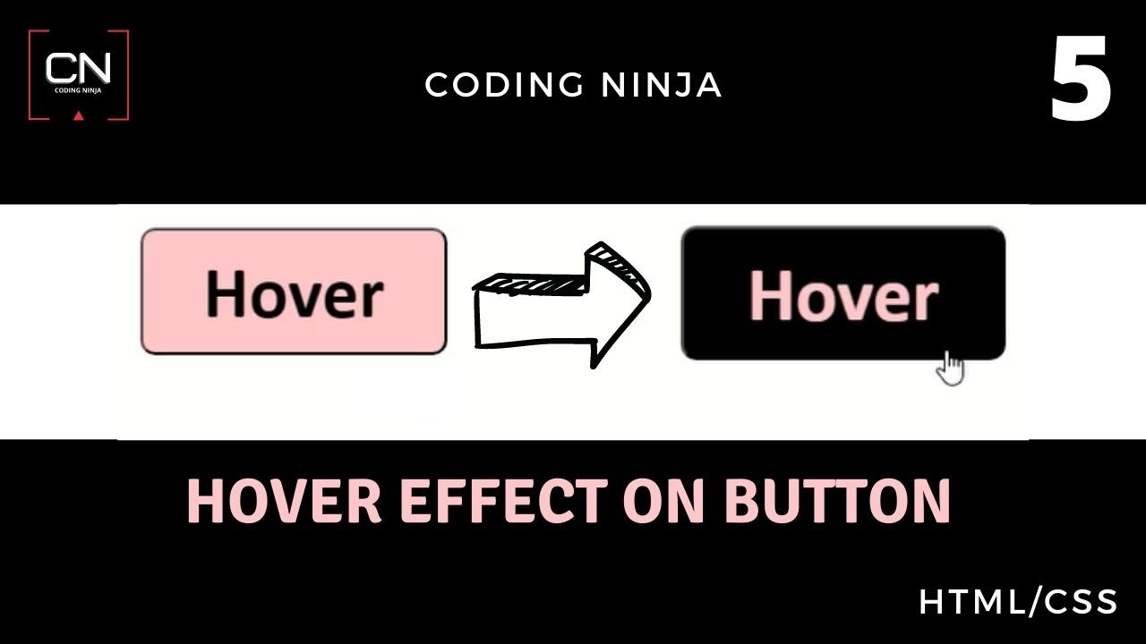 Hover Effect On Button Using Html And Css Coding Ninja Youtube