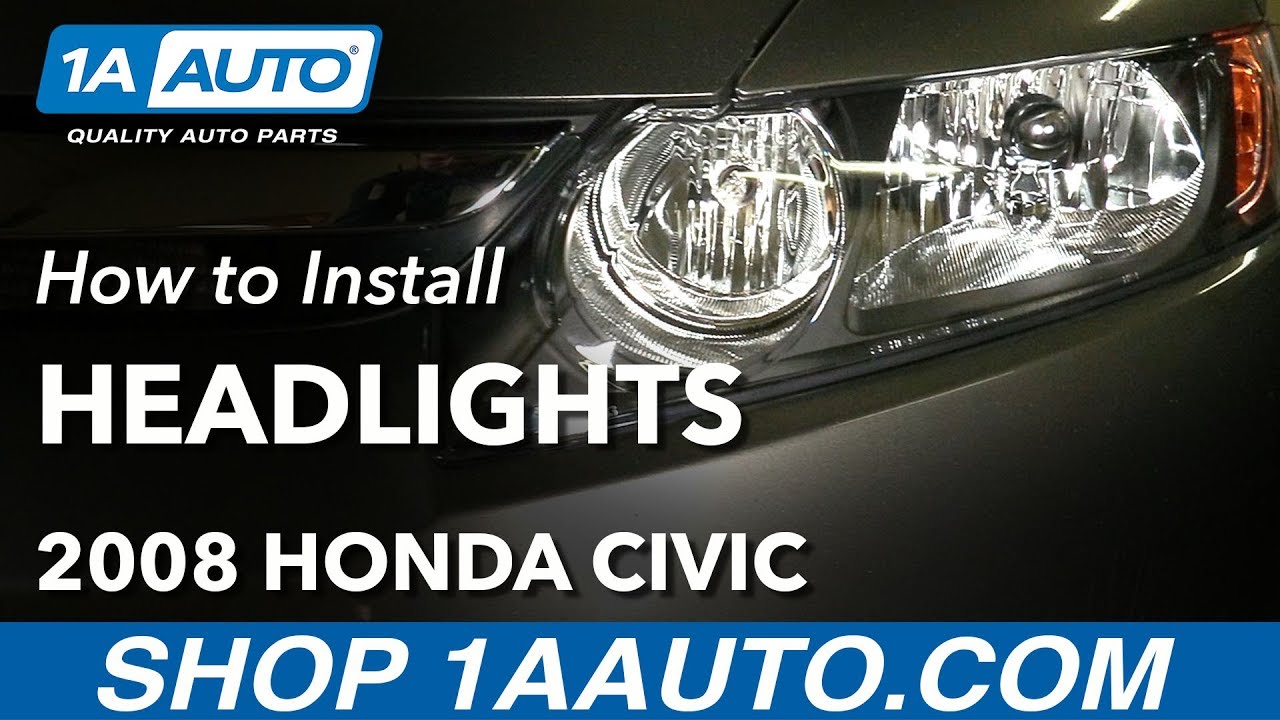 How To Replace Headlights 06 08 Honda Civic Youtube