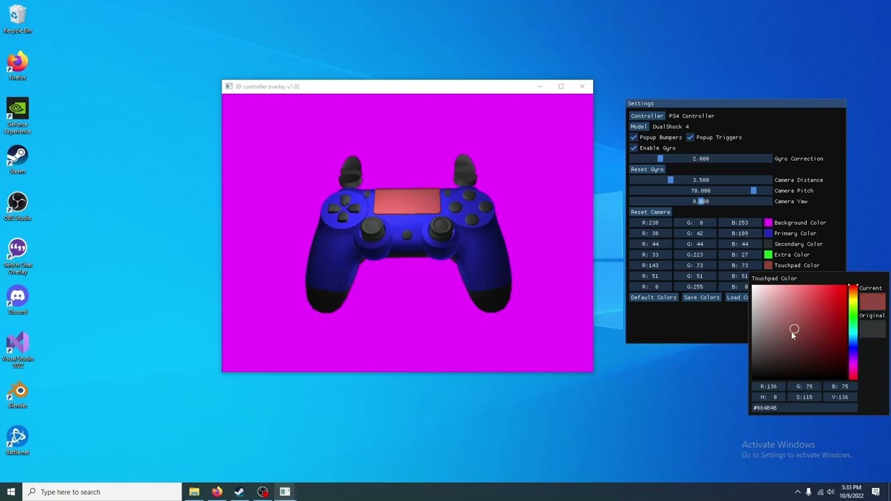 A Quick Demo Of 3d Controller Overlay Youtube