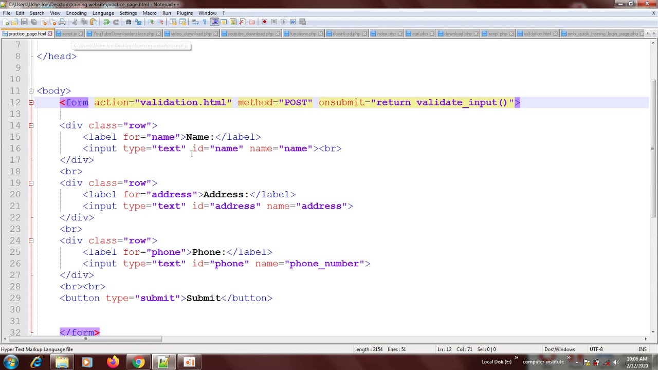 49 Javascript Tutorial Form Validation 2 Youtube