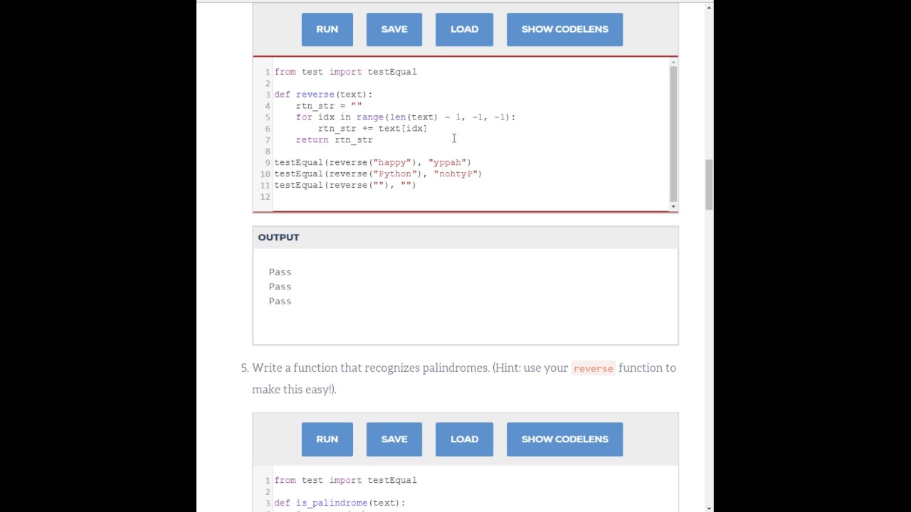 Lc101 Think Python Chapter 9 Exercise 4 Youtube