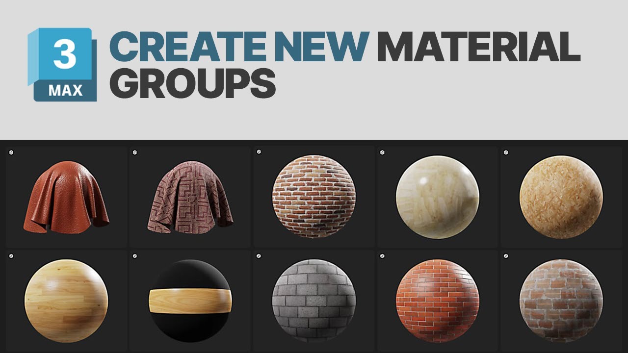 How To Create New Maps Material Groups In 3ds Max Youtube