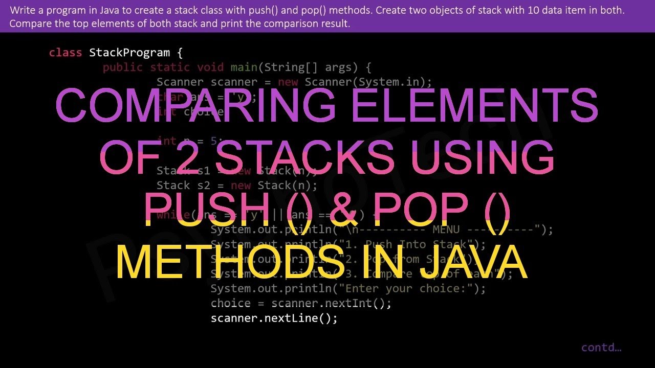 Write A Program In Java To Create A Stack Class With Push And Pop