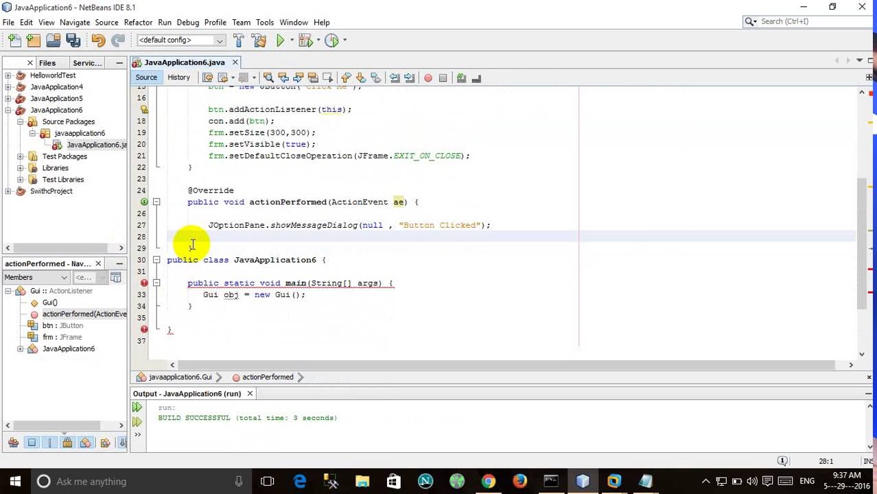 Java Interface 1 Actionlistener Youtube