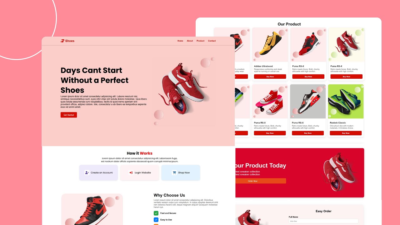 How To Make A Complete Shoe Website Responsive Shoe Website Using Html