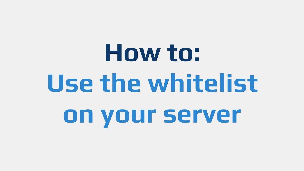 How To Use The Whitelist On Your Server Youtube