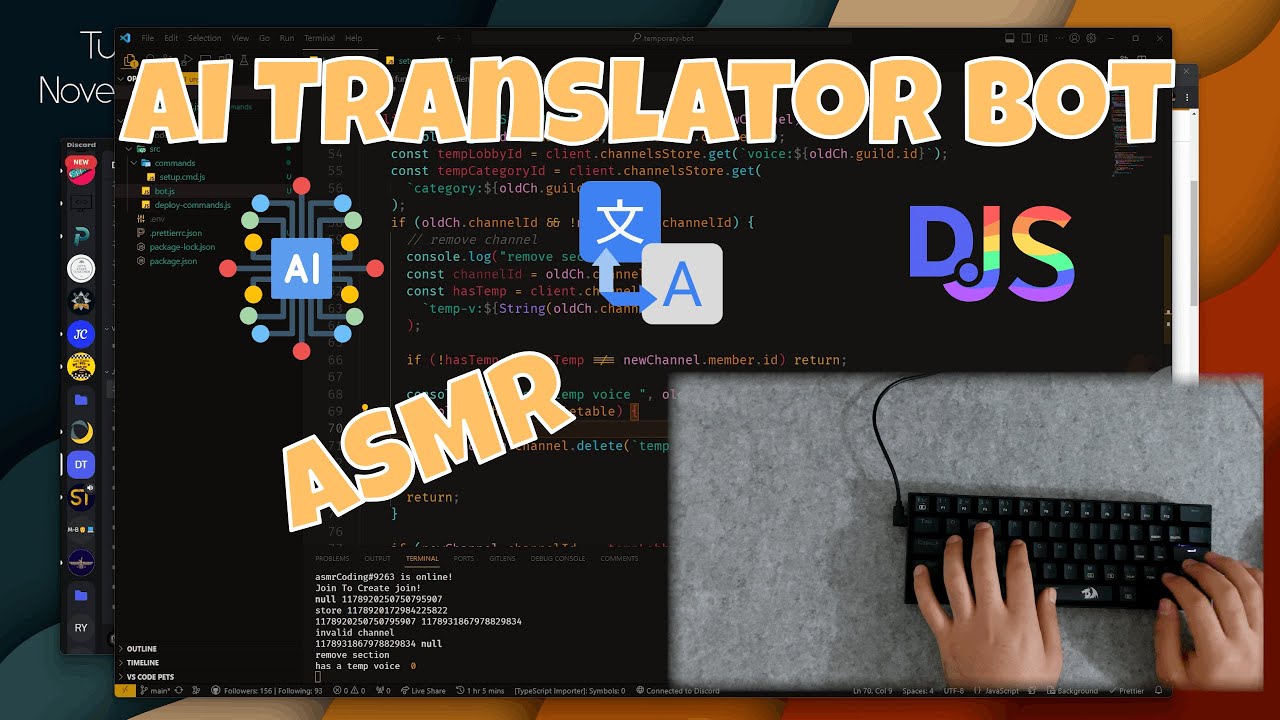 Asmr Coding Ai Translator Discord Js No Talking Youtube